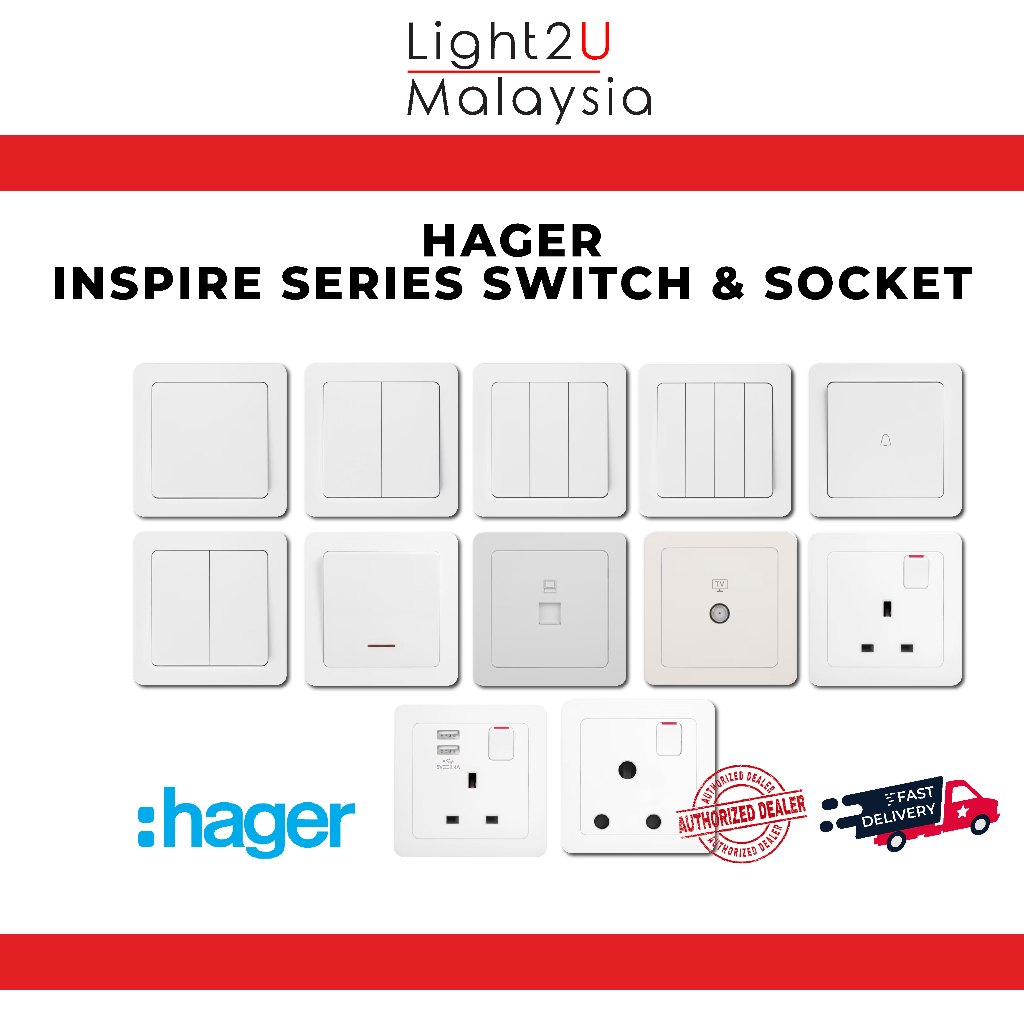 HAGER INSPIRE FULL SERIES SWITCH SOCKET WHITE | 13A USB SOCKET | SUIS ...