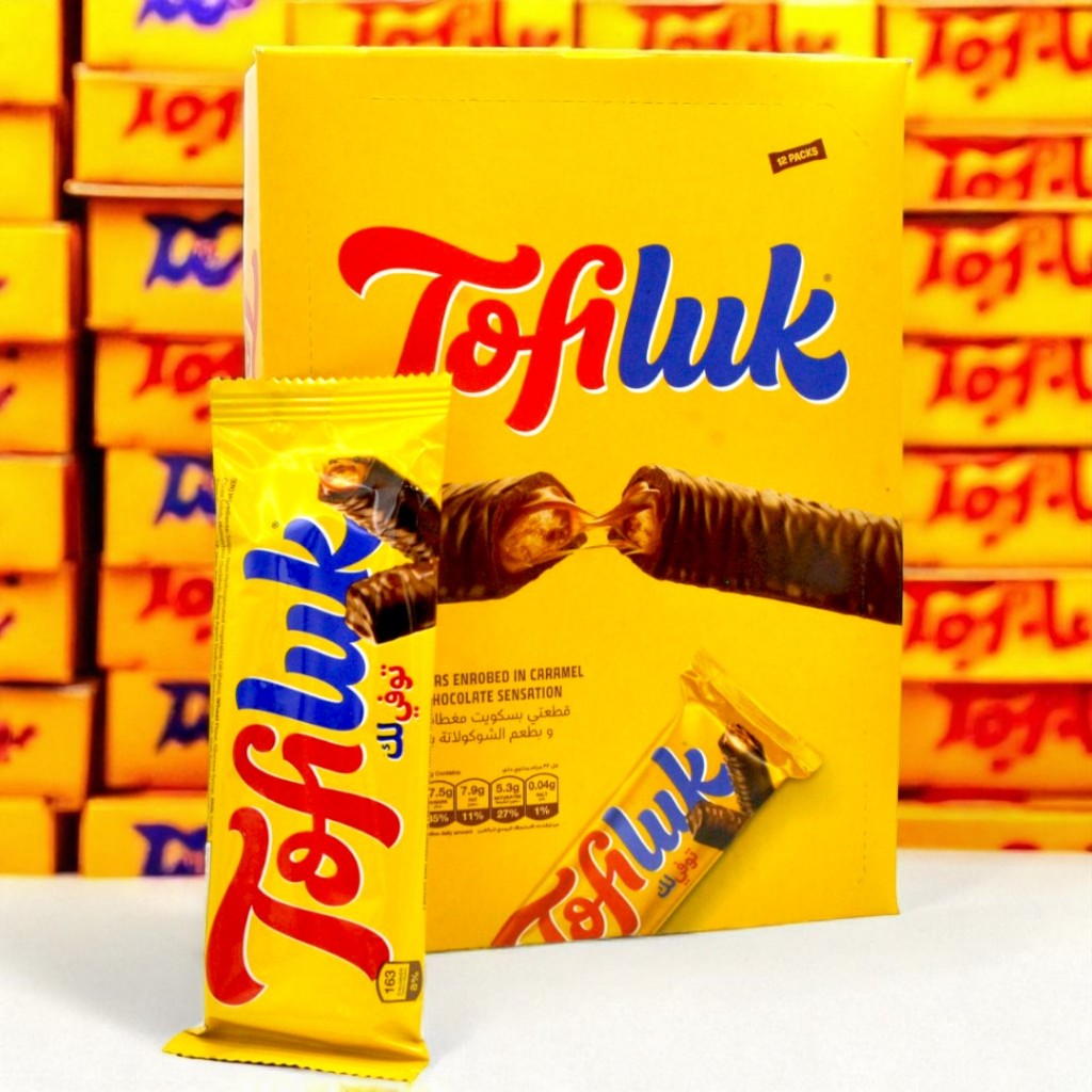 Tofiluk Caramel crunch Chocolate - 1 Box 48pkt Single bar / 1 Box 12pkt ...