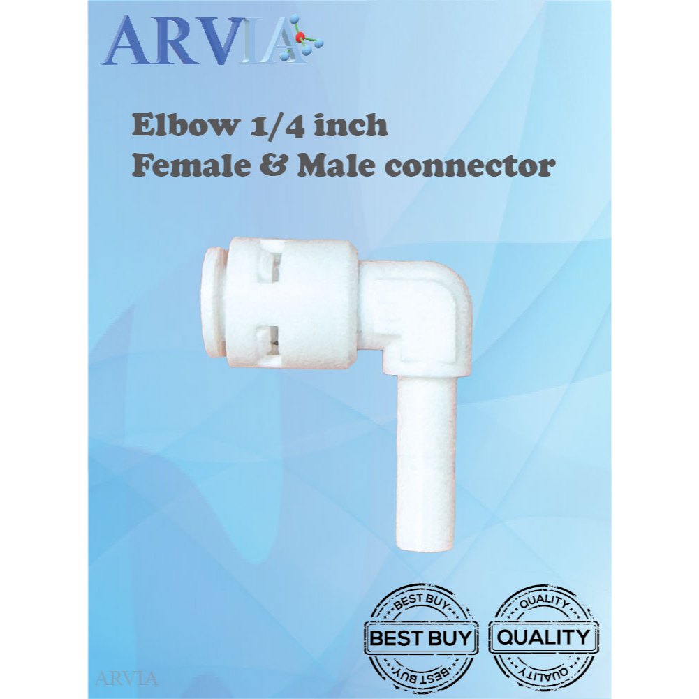Arvia 1/4 Inch Tubing Elbow Connector | Adaptor for Water Filter, Water ...