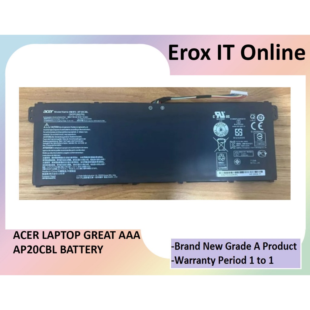 Acer Chromebook AP20CBL 511 512 514 CB315 CB514 Laptop Battery | Shopee ...