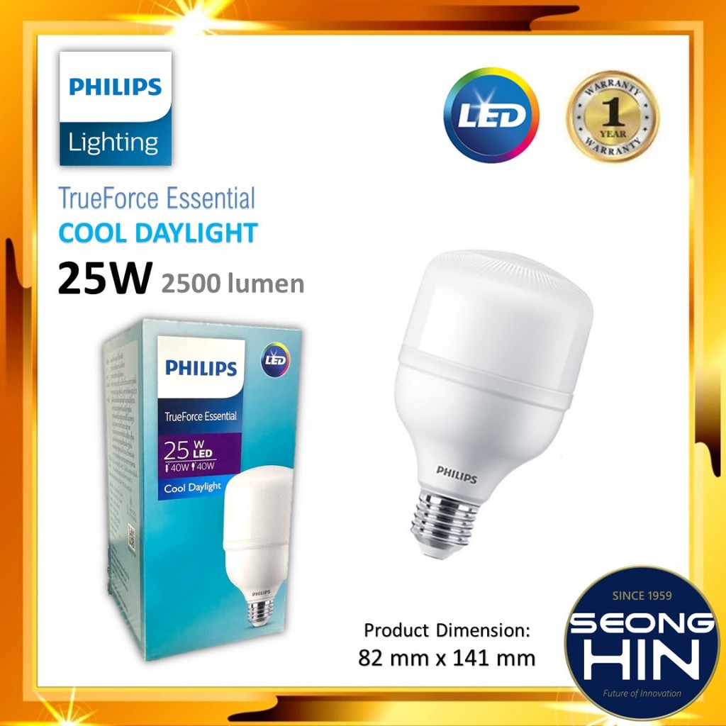PHILIPS 25w High Lumen LED Bulb E27 Daylight TrueForce / MENTOL LED TERANG True Force | Shopee ...