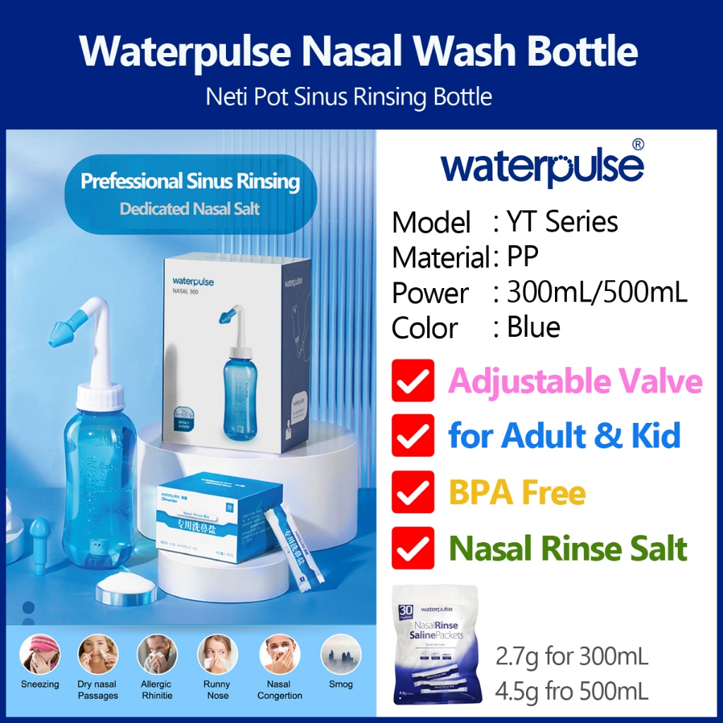 Genuine Water pulse Neti Pot Sinus Rinse Bottle Nose Wash Cleaner ...