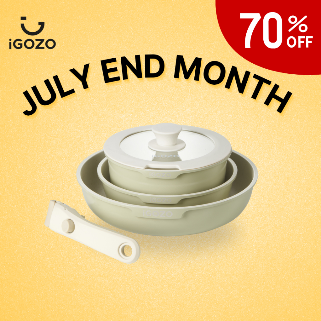 iGOZO Matcha Detachable Handle Non-Stick Cookware Set | Shopee Malaysia