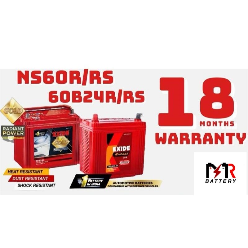 (Installation Provided) EXIDE 60B24R/RS | NS60R/RS | CAR BATTERY BATERI ...