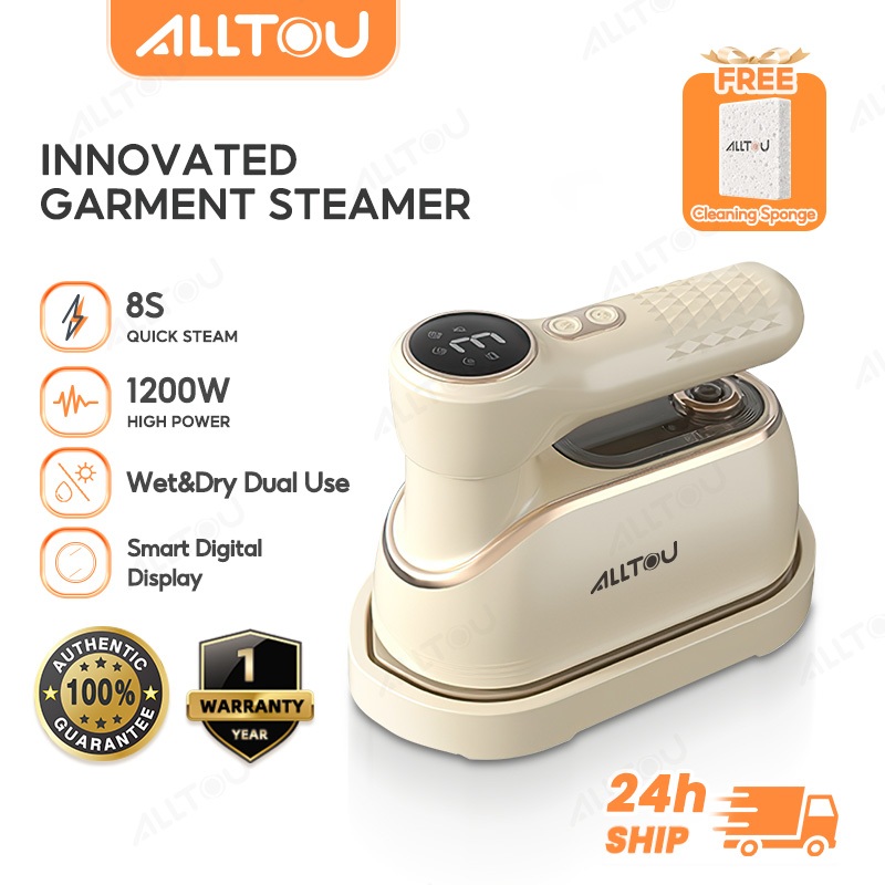 ALLTOU Handheld Steam Iron Sterika Baju with LED Screen 1200W Garment ...