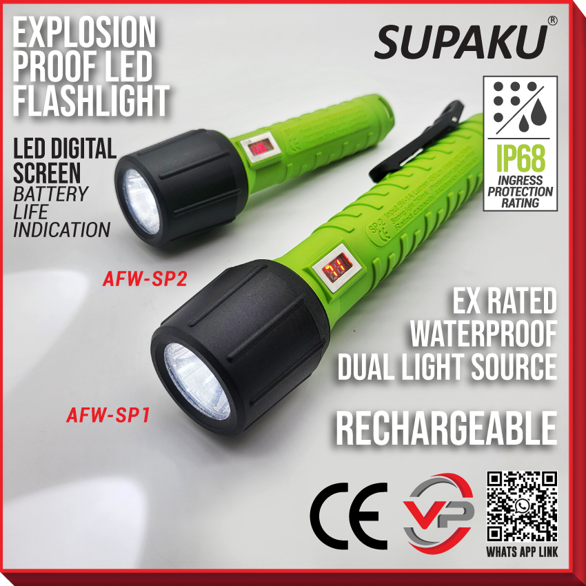SUPAKU EXPLOSION PROOF LED FLASHLIGHT AFW-SP1/AFW-SP2 COMES WITH USB ...