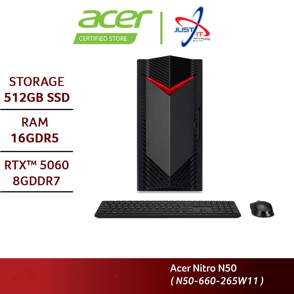 ACER NITRO N50-660-265W11 DESKTOP GAMING PC ( CU7-265F 16GD5 512SSD ...