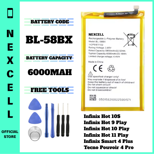 NEXCELL Bateri Serasi untuk BL-58BX Battery INFINIX HOT 10S/ HOT 9 PLAY ...