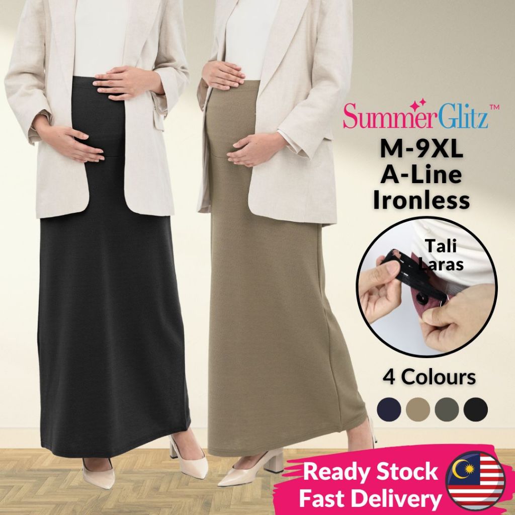 SummerGlitz Maternity Skirt A Line Long Pregnant Women / Kain Pregnant ...