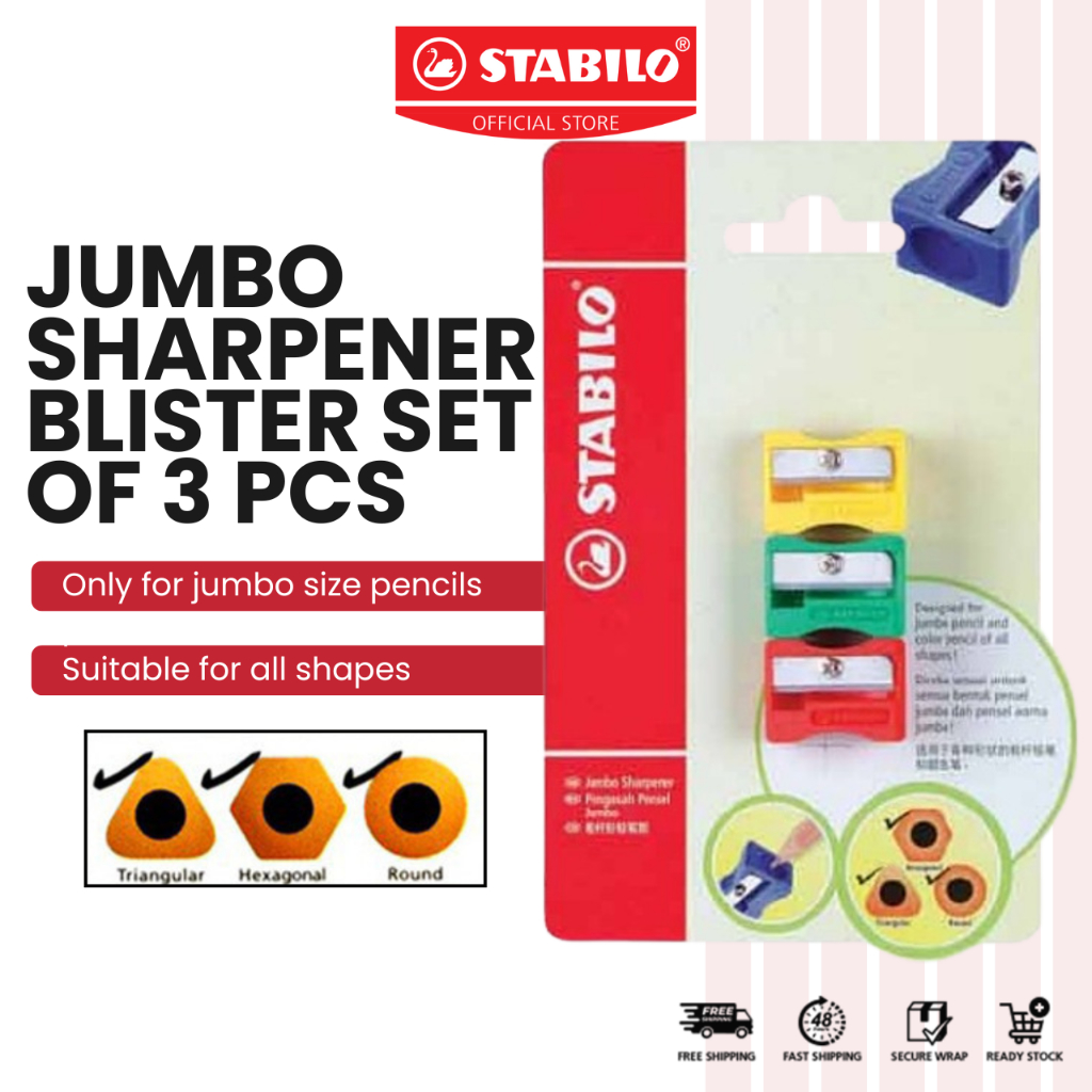 Sharpener - STABILO Jumbo Sharpener For Jumbo pencils in Blister of 3 ...