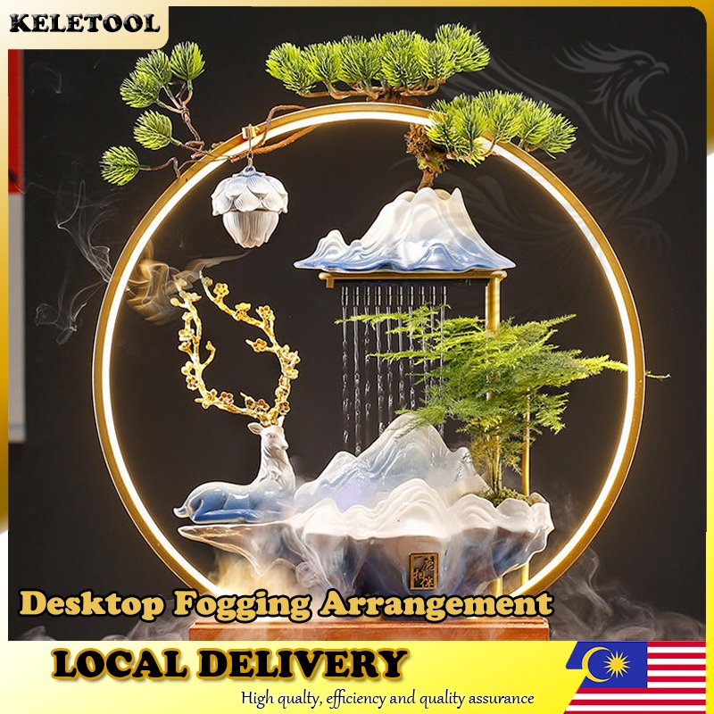 Artificial hill waterfall humidifier decoration Feng Shui water ...