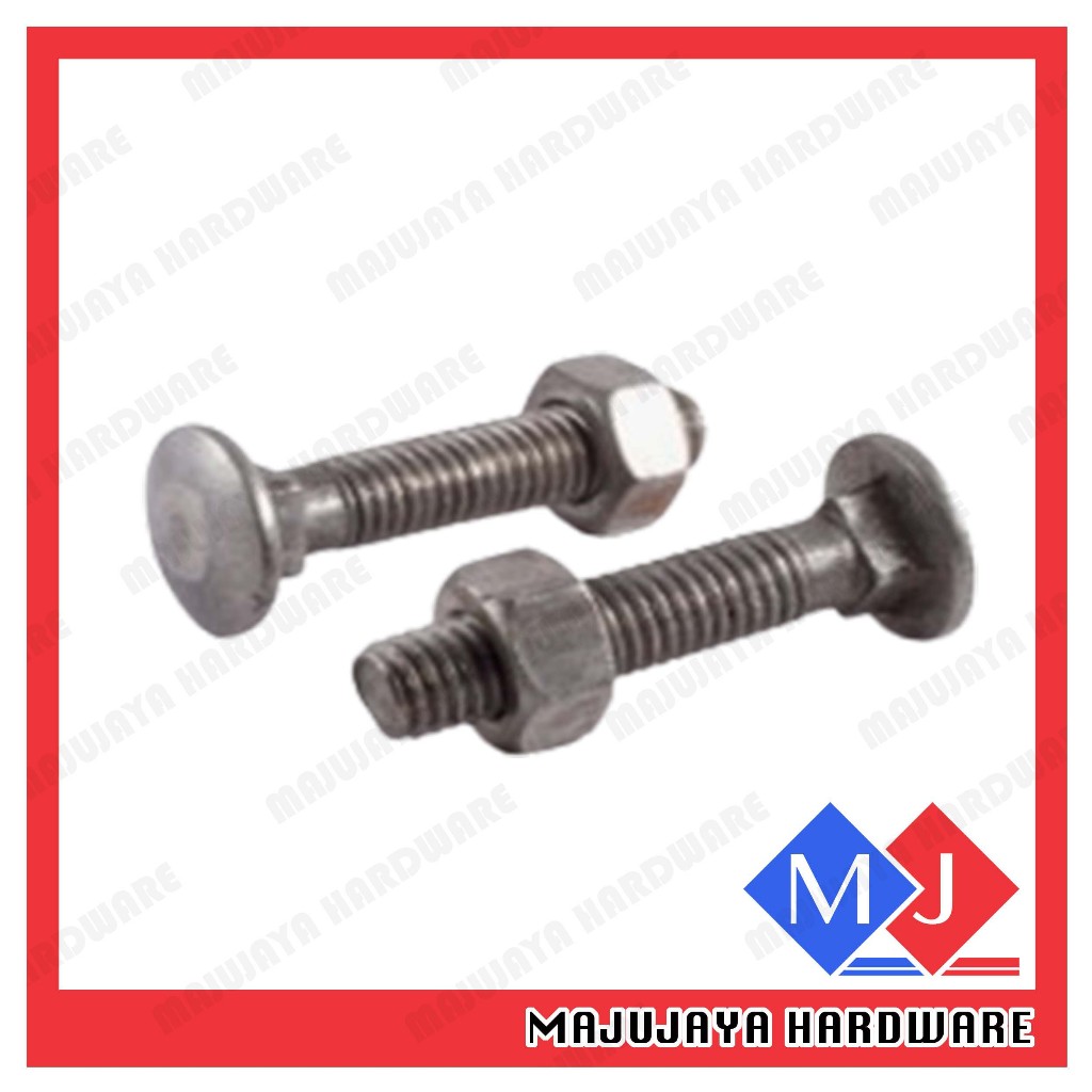 5/16" Carriage Bolt And Nut Set Lorry Screw Skru Lori Skru Pagar ...