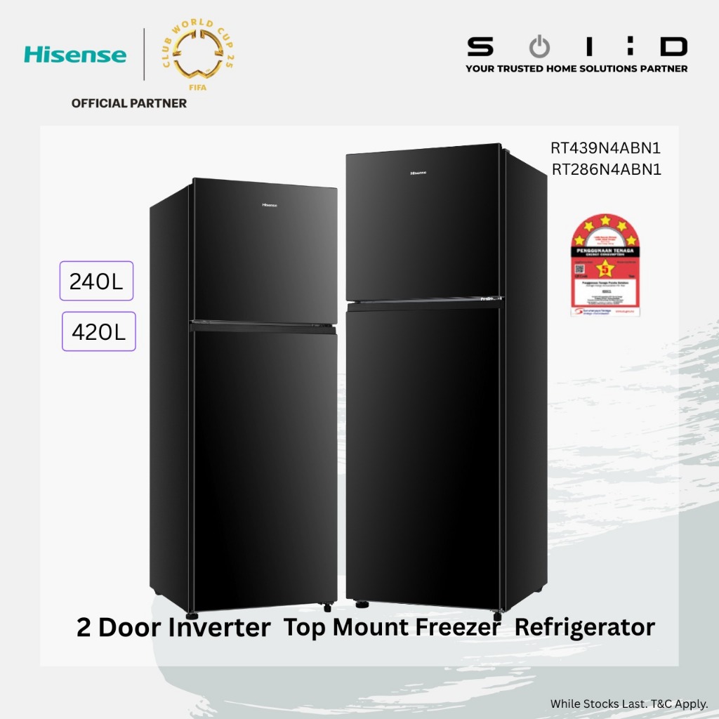 Hisense 2 Door Inverter Refrigerator, 240L/420L Fridge peti sejuk 冰箱 | Shopee Malaysia