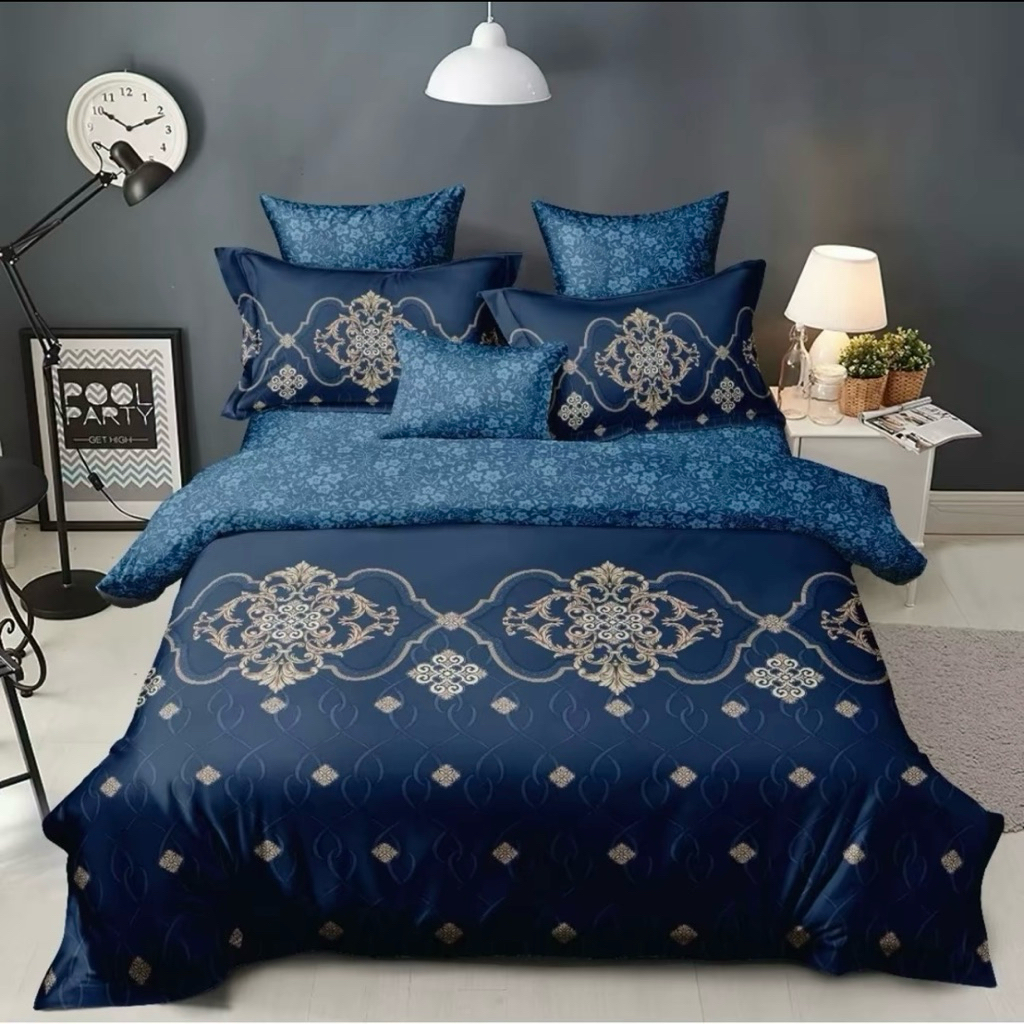 TOTO 7in1 Set QUEEN SIZE Comforter PREMIUM QUALITY 100% cotton READY ...