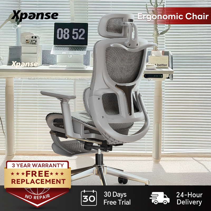 Xpanse LS918 145° Lean Ergonomic Office Gaming Mesh Chair With 2D Curved Headrest | Shopee Malaysia