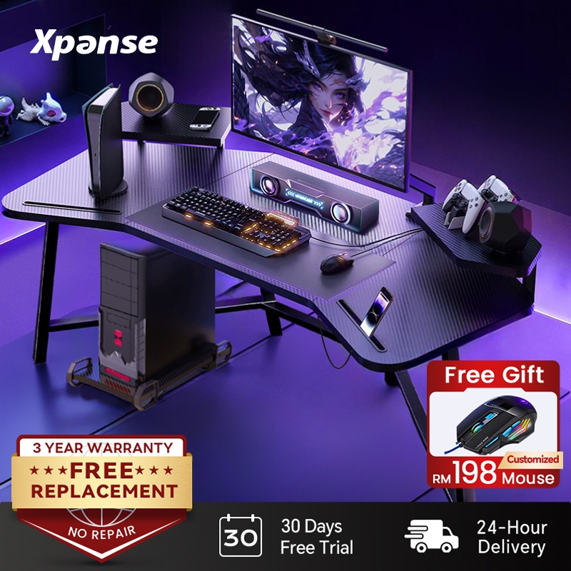 Xpanse Winged Gaming Office Computer Table meja gaming With Triple ...