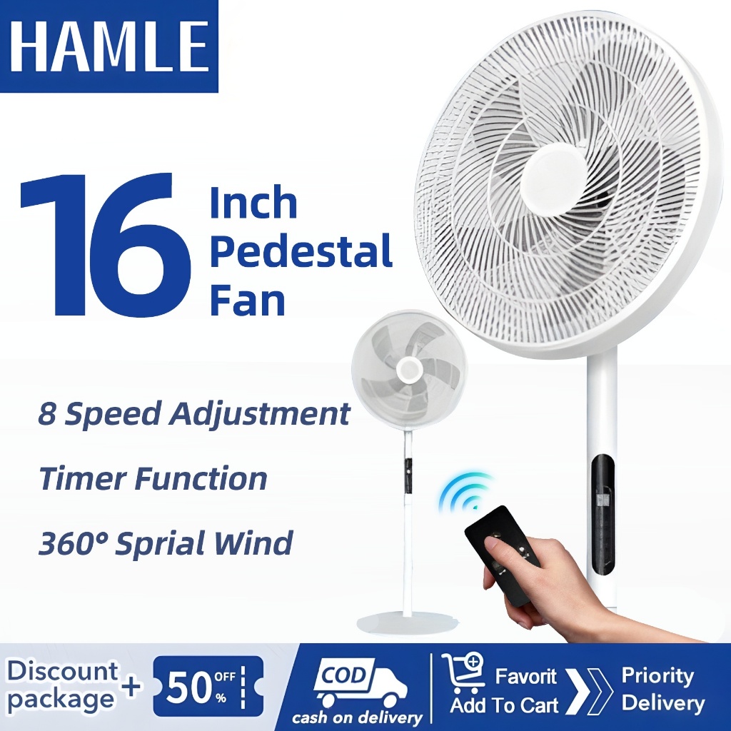 Electric Fan 16 Inch Stand Fan Remote Control Floor Fan Strong Wind ...