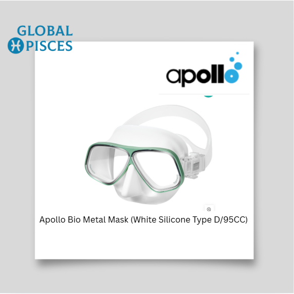 Apollo Bio Metal Mask (White Silicone Type D/95CC) for scuba diving ...