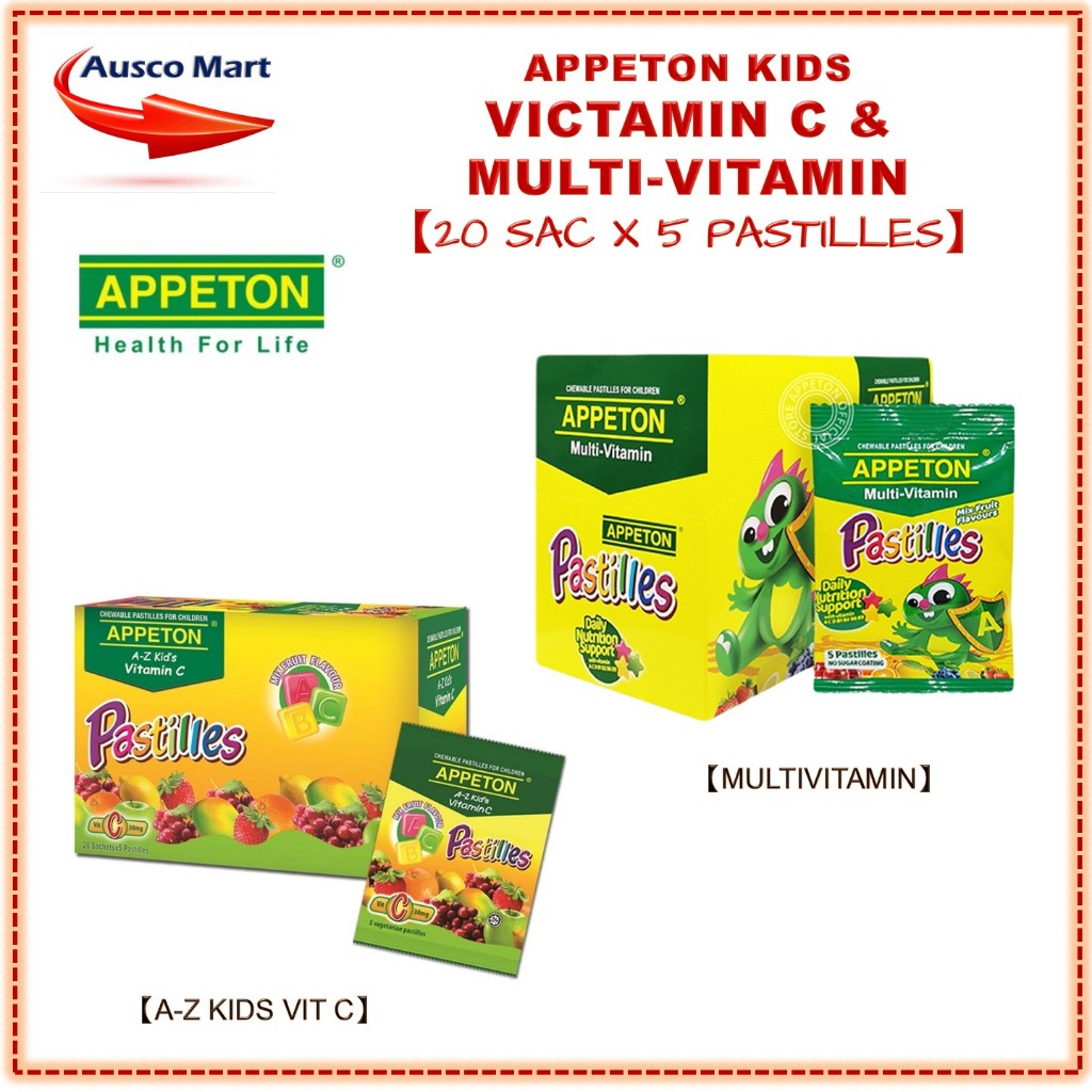 APPETON A-Z VITAMIN C / MULTI VITAMIN PASTILLES 【20 SAC X 5 PASTILLES ...