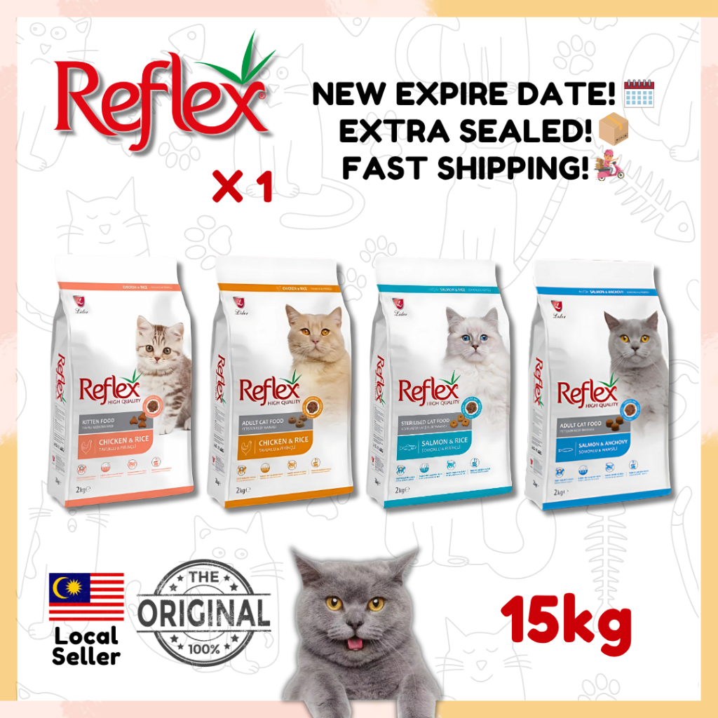 🌟100% ORIGINAL🌟 Reflex Adult Cat Food Premium / Makanan Kucing Gemuk ...
