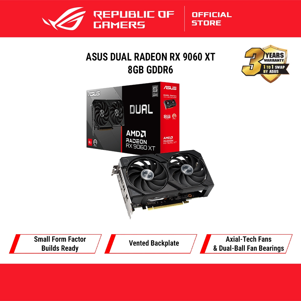 ASUS Dual Radeon™ RX9060XT 8G GDDR6 - DUAL-RX9060XT-8G | Shopee Malaysia