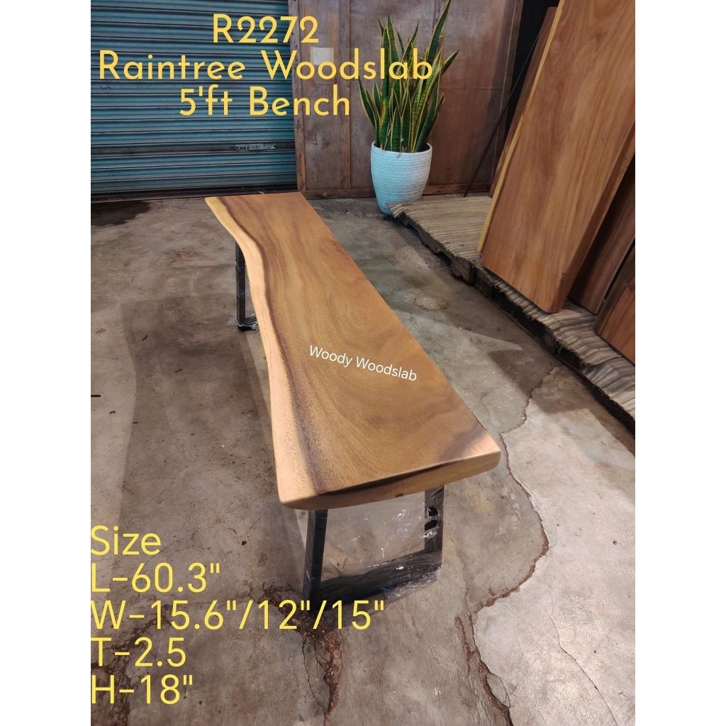 Raintree Woodslab 5'ft Entryway Bench Solid Woodslab | Shopee Malaysia