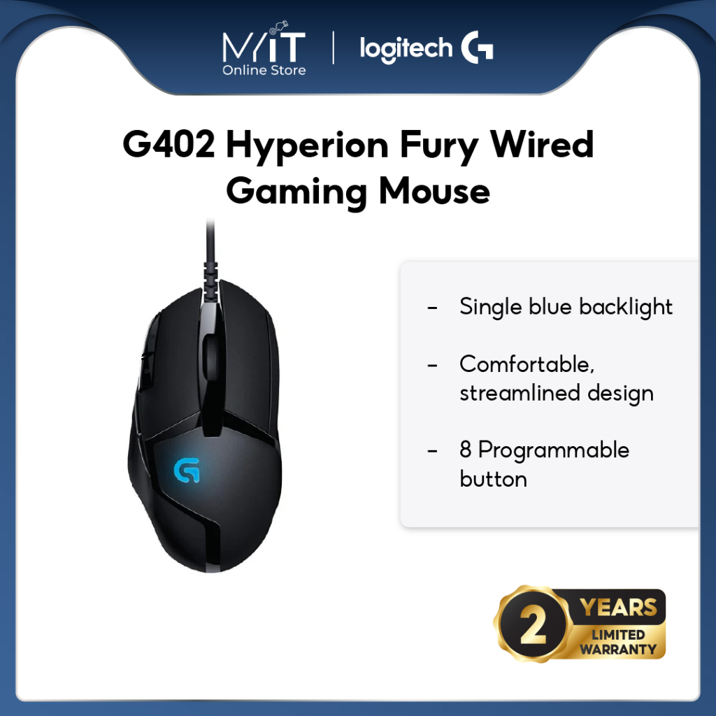 Logitech G402 Hyperion Fury Wired Gaming Mouse/4,000 DPI/Lightweight/8 ...