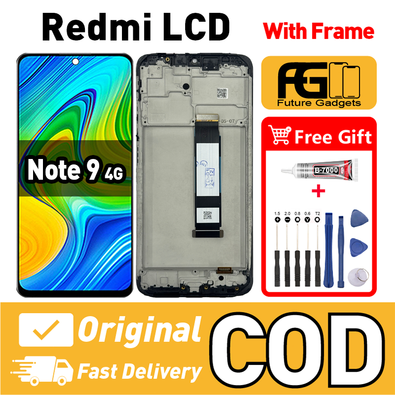 LCD with FRAME for redmi note 9 4G Compatible For ORIGINAL LCD Skrin ...
