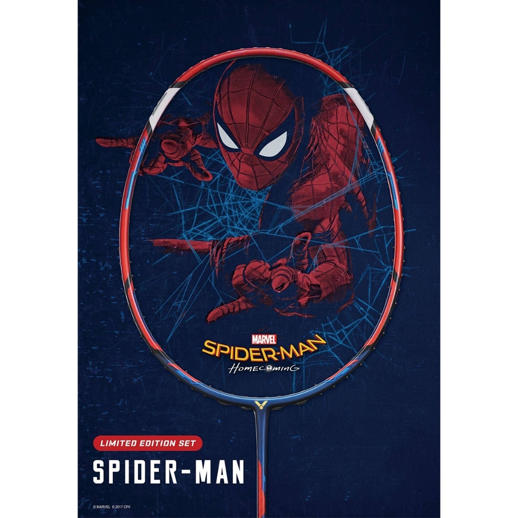 VICTOR Spider-Man Co-Branded Badminton Racket 4UG5 Ultra Light Full ...