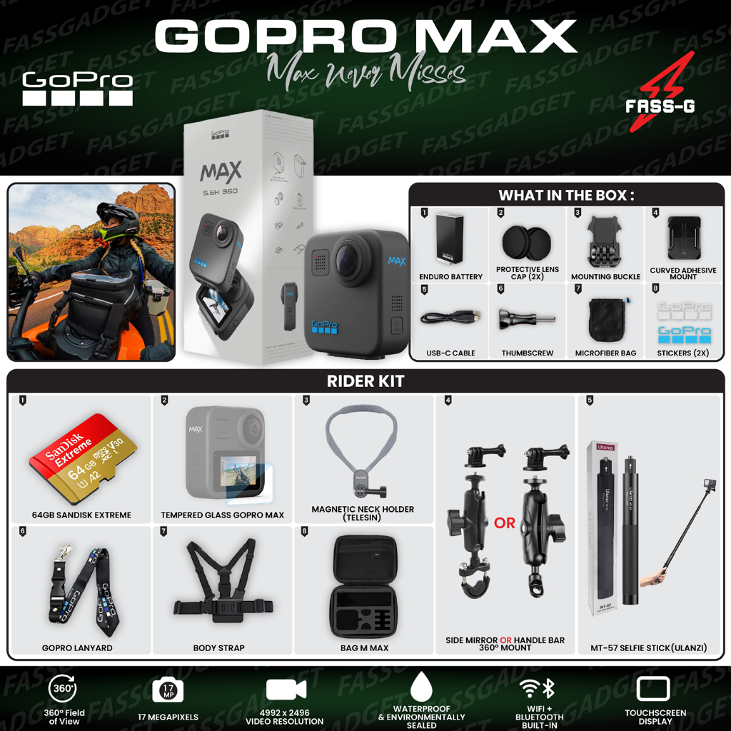 (🔥READYSTOCK🔥) GOPRO MAX 360 Action Camera (Waterproof + Stabilization) | Shopee Malaysia