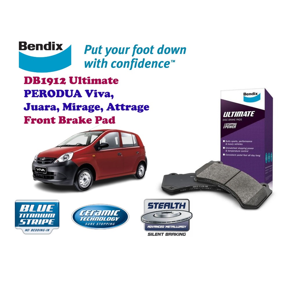PERODUA Viva, Juara, Mitsubishi Attrange, Mivec Bendix Front Brake Pad ...