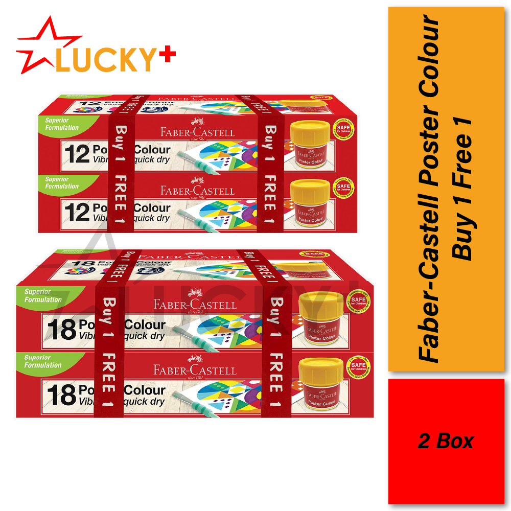 Faber-Castell Poster Colour 12Colour / 18Colour | Warna Air Lukisan ...