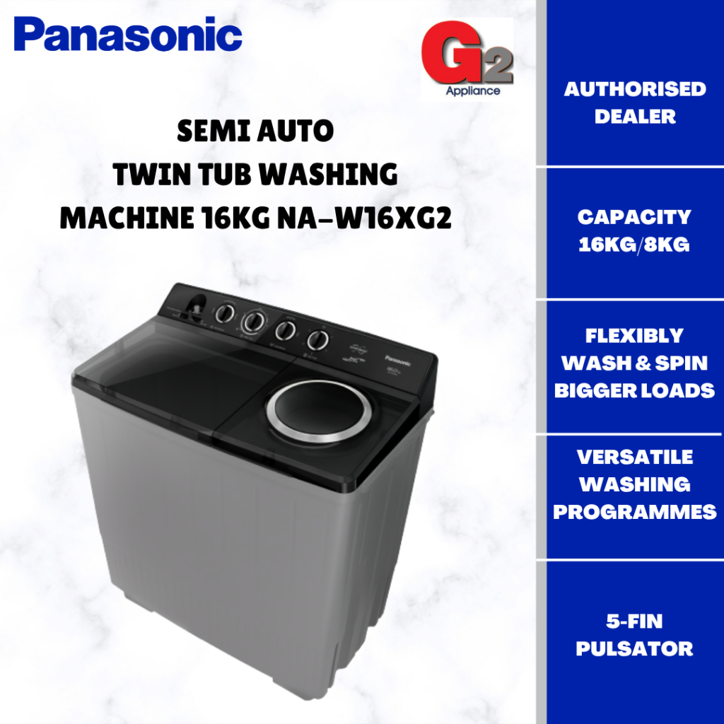 PANASONIC TWIN TUB WASHING MACHINE 16KG NA-W16XG2BMY - PANASONIC ...