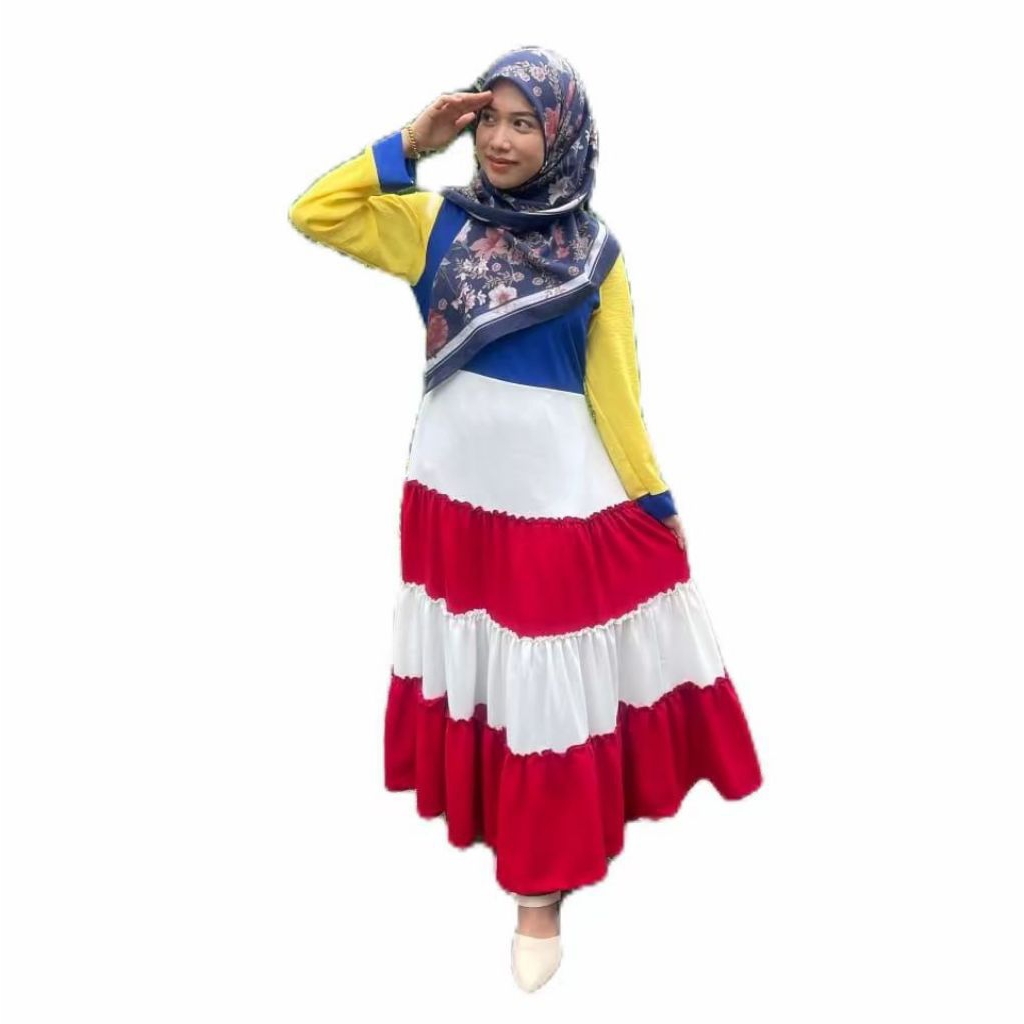 BAJU MERDEKA WANITA MUSLIMAH S/M/L/XL/XXL/XXXL Maxi Dress peplum ...