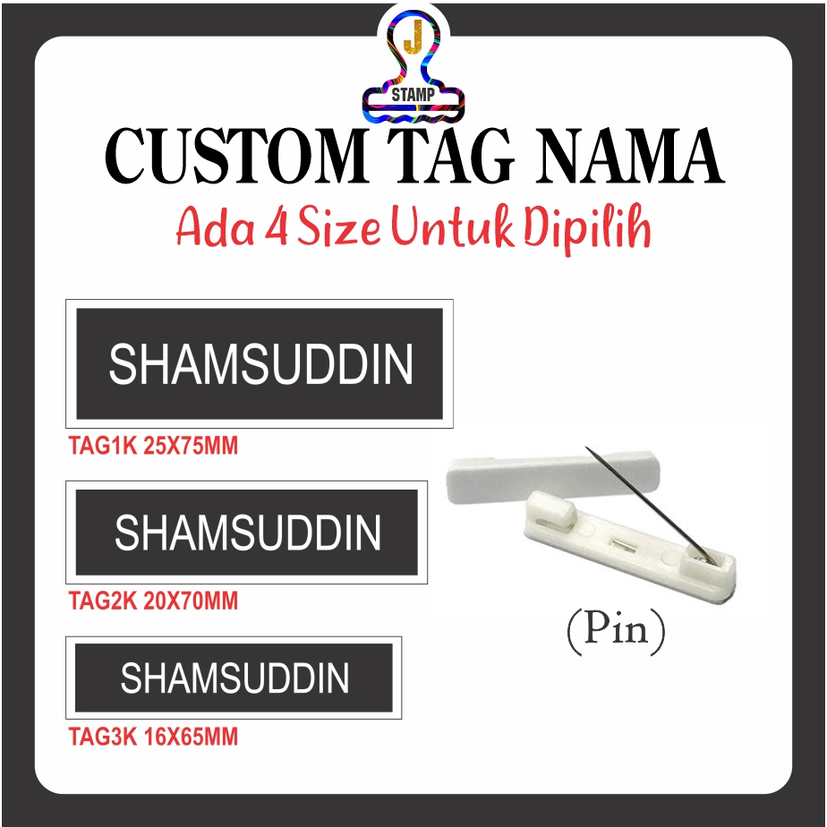 Name Tag With Pin Tag Nama Sekolah Tag Nama Cikgu Tag Nama Kakitangan ...