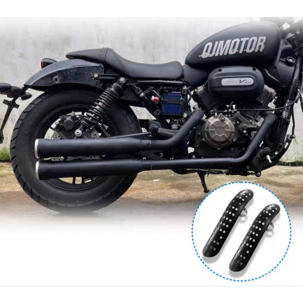 For the QJ SRV250 Modified exhaust pipe Cobra Exhaust Retro Exhaust ...