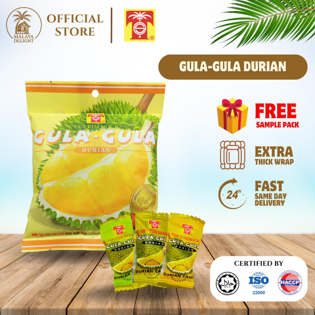 Tan Kim Hock HALAL Gula-gula Durian - 120g ( 30 biji ++/pack ) | Durian ...