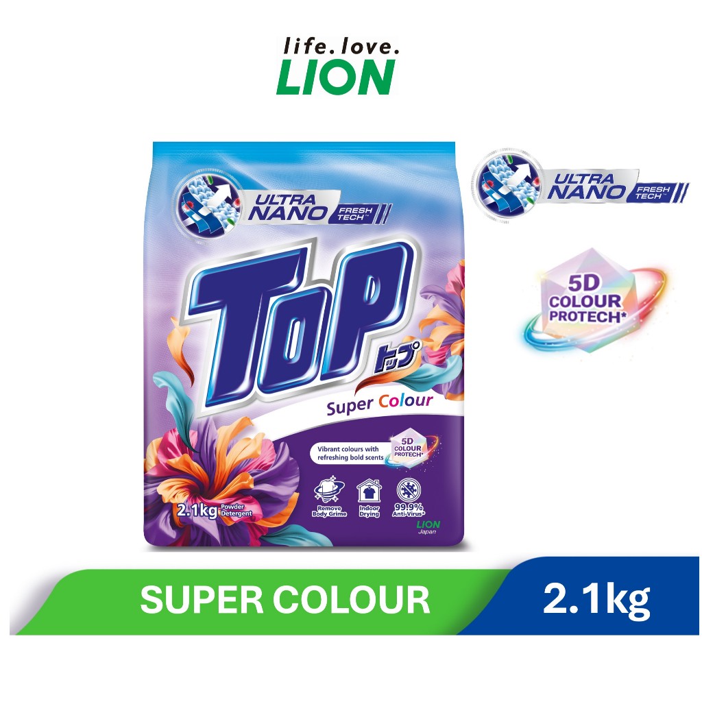 TOP Ultra Nano Fresh Tech Powder Detergent Super Colour 2.1KG | Shopee ...