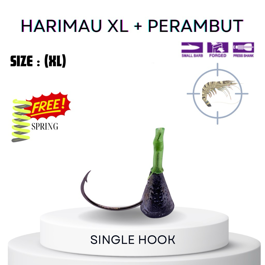 [New] Mata Kail Udang Harimau (MATA 1) XL (Tali Perambut + Spring ...