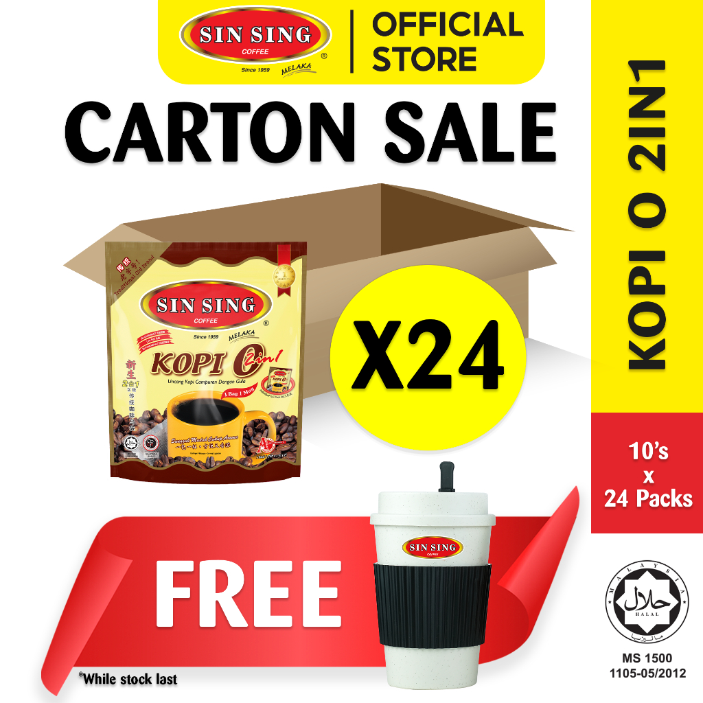 [KARTON] SIN SING Kopi O 2 in 1 Coffee Mixture Bags | Uncang Kopi ...