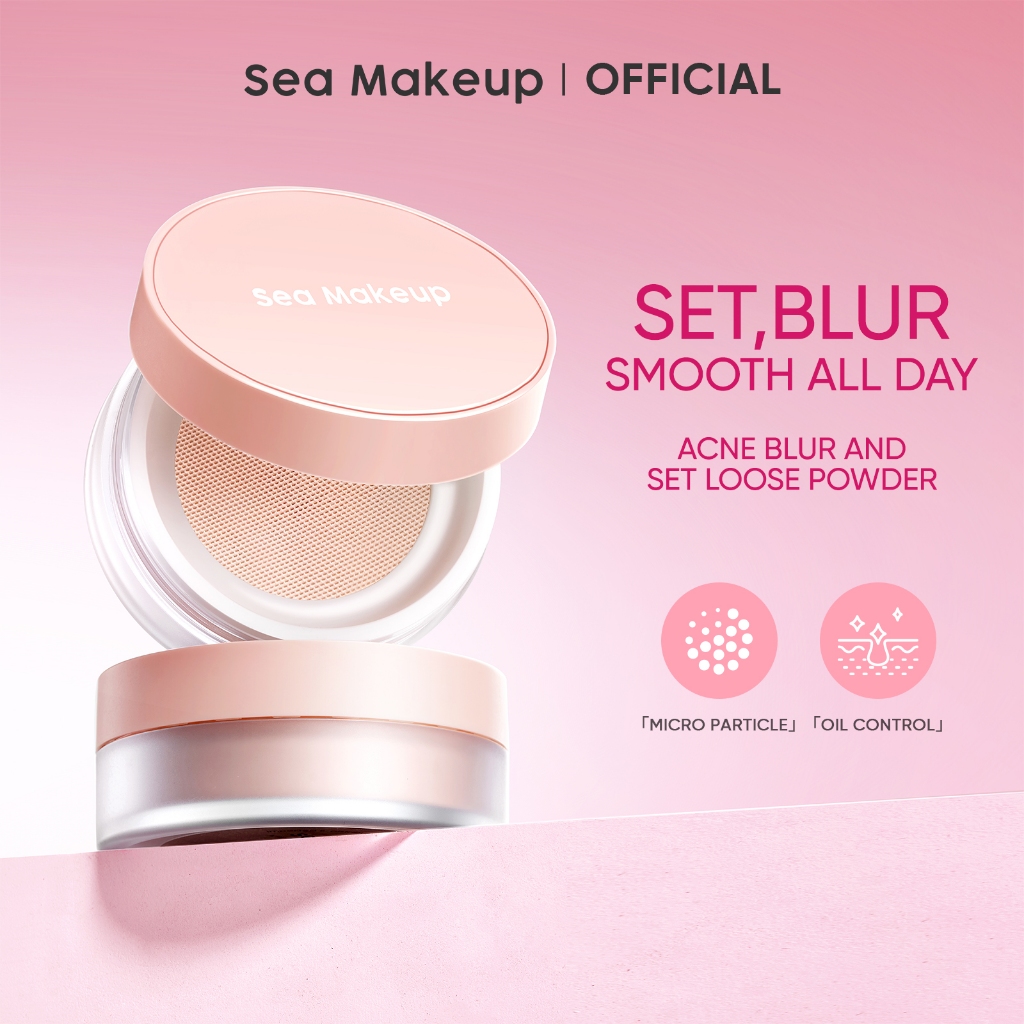 Sea Makeup Acne Blur and setting compact Loose Powder translucent & oil ...