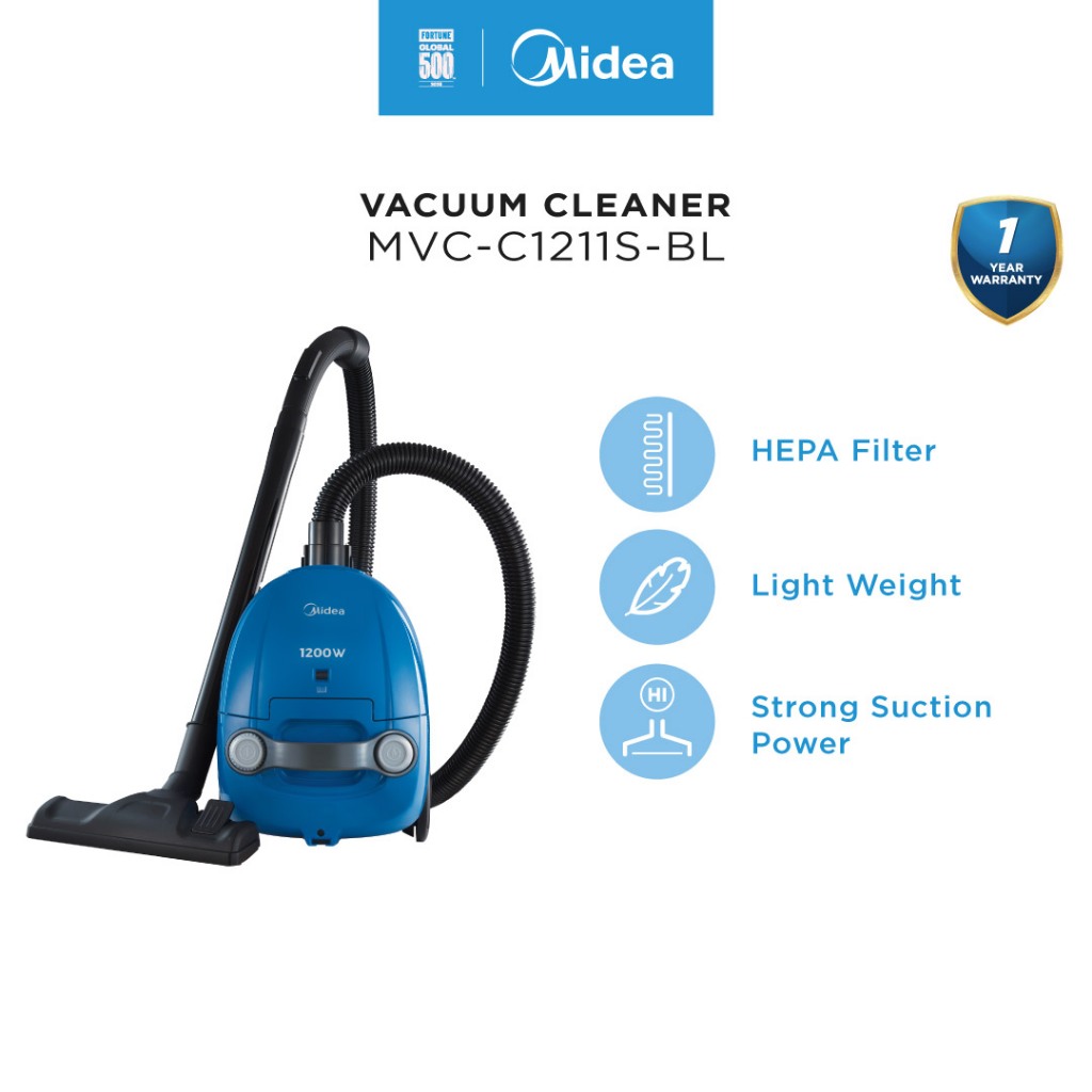 Midea MVC-C1211S (Blue) Bagged Vacuum Cleaner | Shopee Malaysia