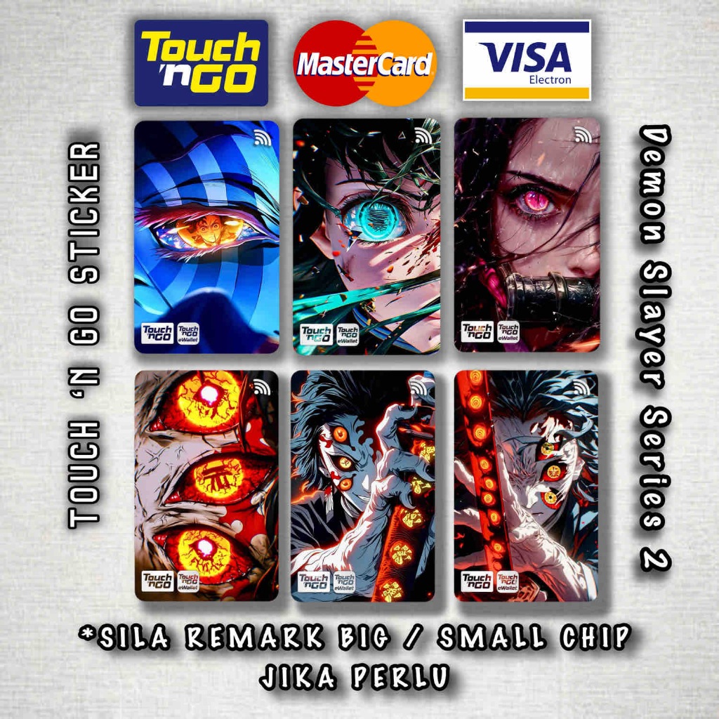( Demon Slayer Series 2 ) Touch n Go Card Sticker Cover TNG / MASTER / VISA / CREDIT/ DEBIT CARD ...