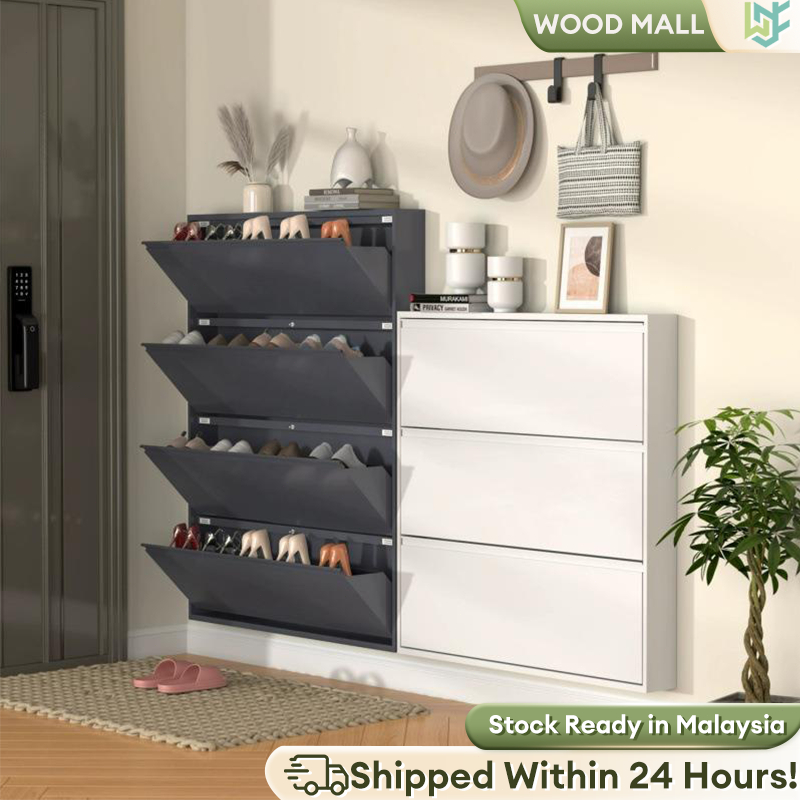𝙍𝙚𝙖𝙙𝙮 𝙎𝙩𝙤𝙘𝙠 Steel Shoe Rack Shoe Cabinet Kabut kasut Rak Kasut Multi ...