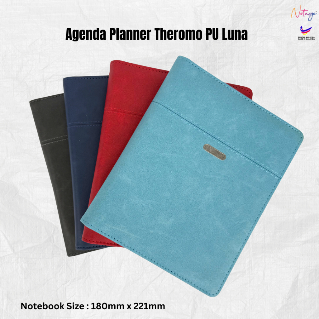 A5 PU Cover 2026 Diary Notebook Agenda Planner Journal Business Luna ...