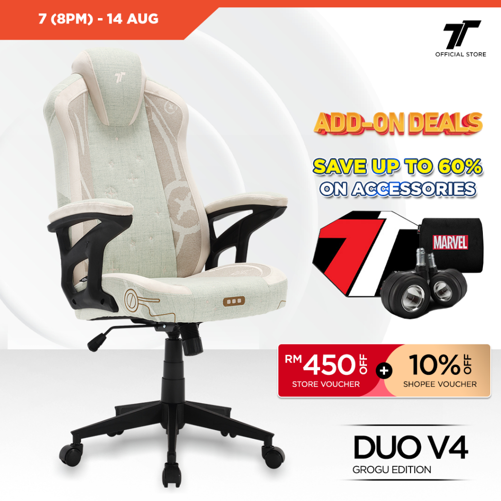TTRacing Duo V4 Grogu Edition Air Threads Fabric Gaming Chair Office ...
