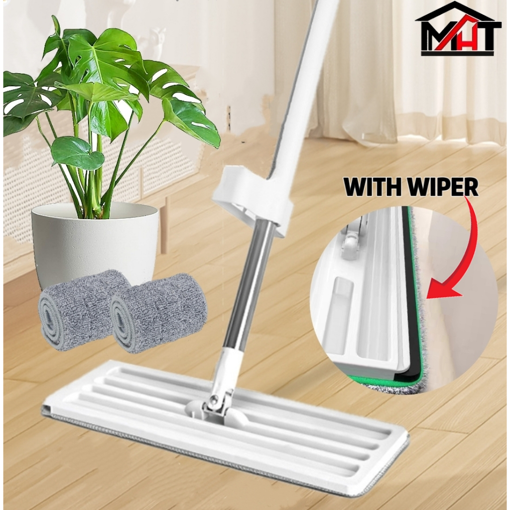 Mop Lantai Floor Mop Wiper Mop Self Wring 360 Spin Rotation Microfiber ...