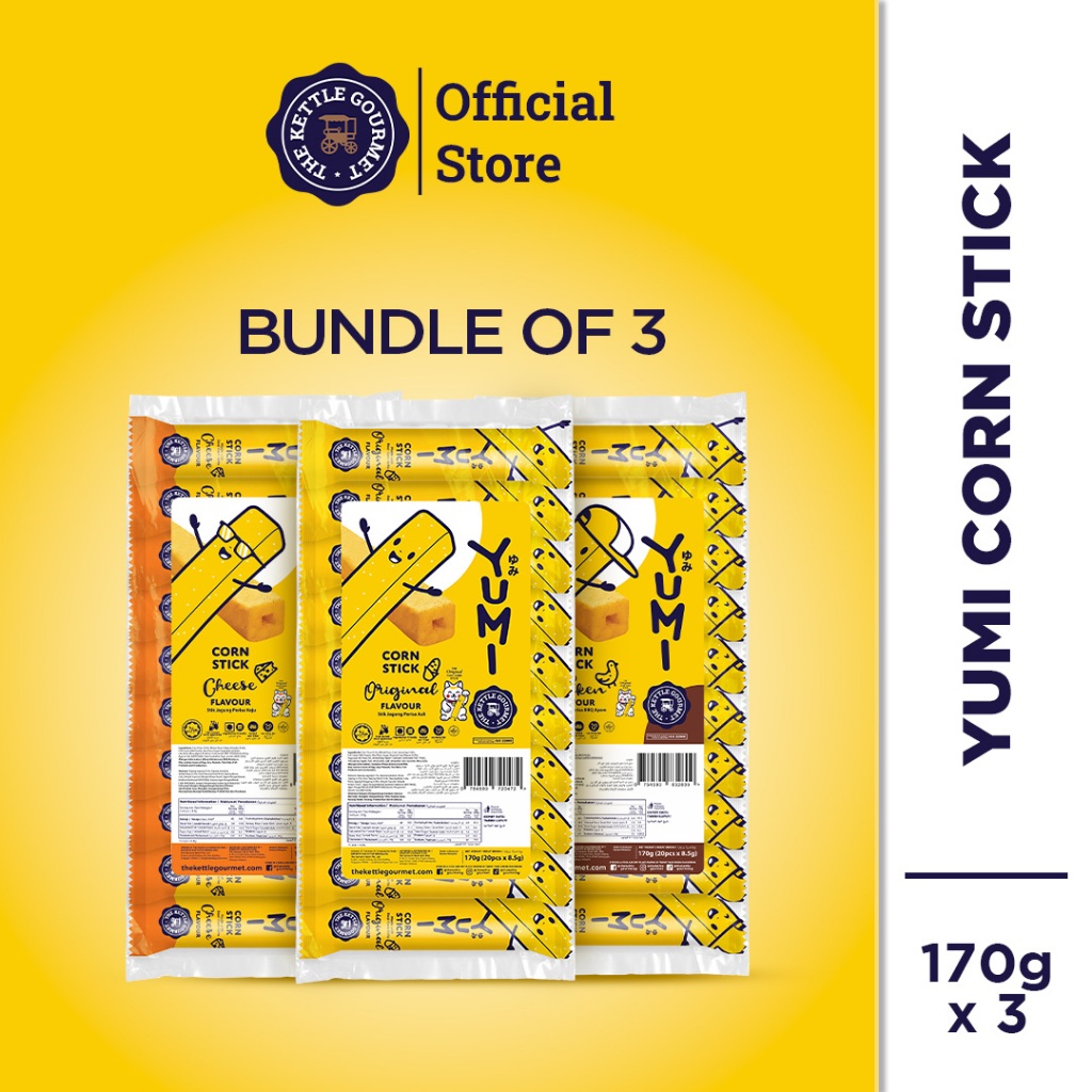 The Kettle Gourmet YUMI Corn Sticks Assorted Flavours 20 Sticks x 8.5g ...