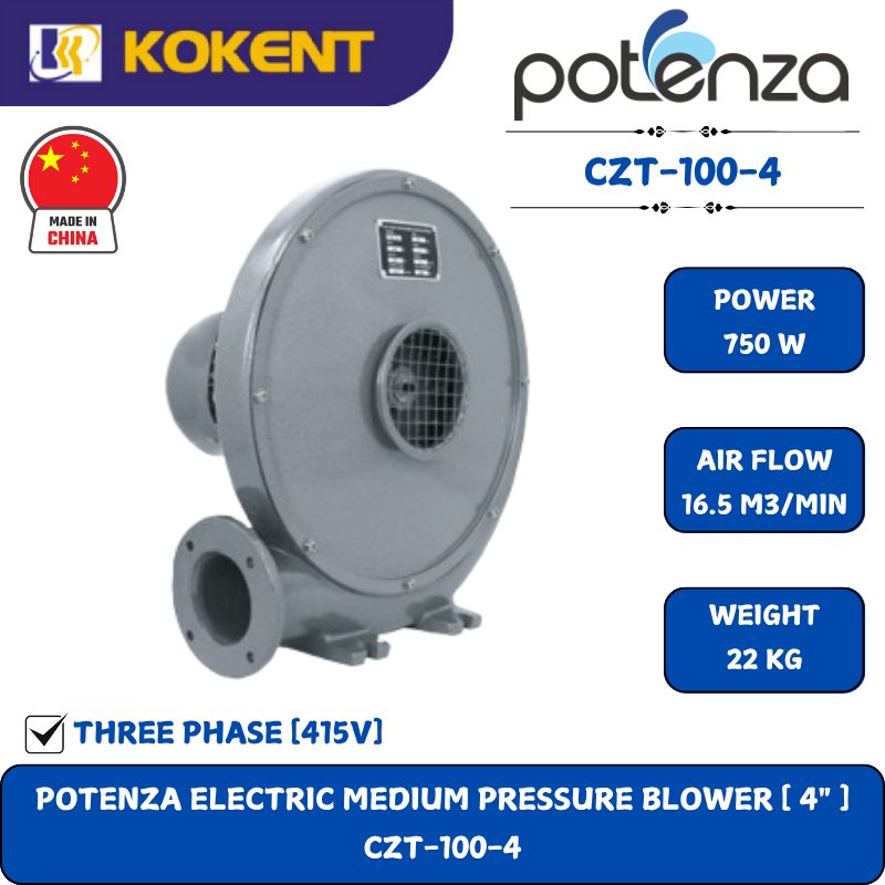 POTENZA ELECTRIC MEDIUM PRESSURE BLOWER [ 4" ] CZT-100-4 | Shopee Malaysia