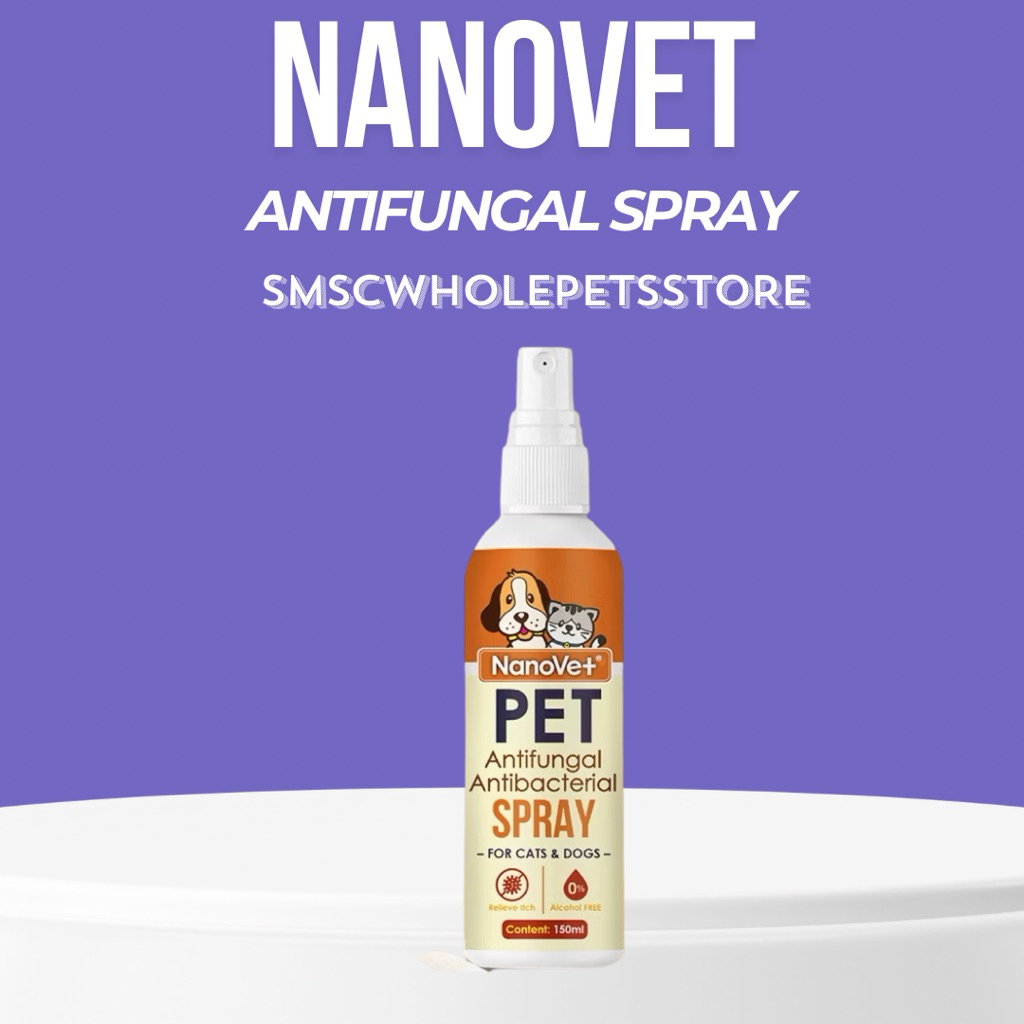 Nanovet Pet Nanosilver Antifungal and Antibacterial Spray for Cat and ...
